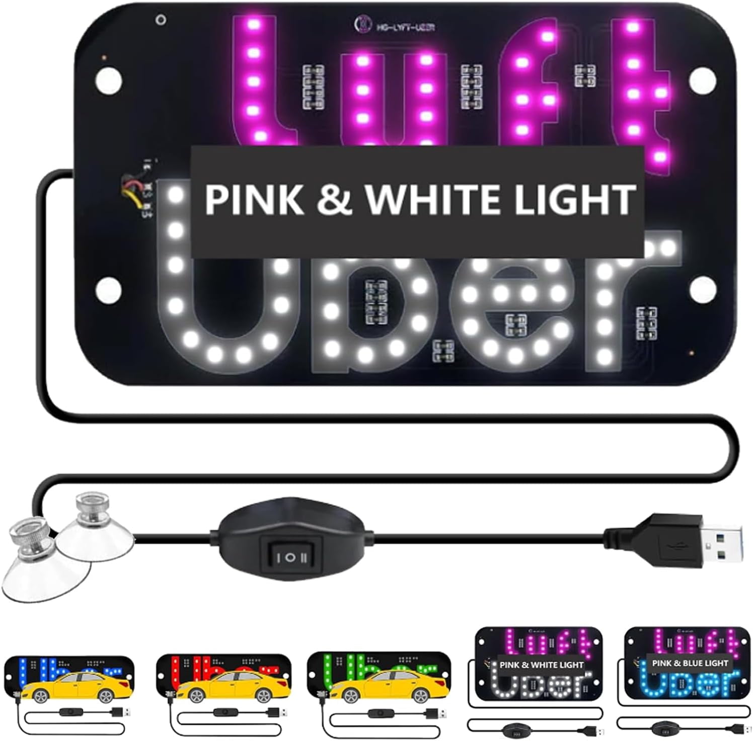 LED Light Signs for Car, Lighted LED Sign for USB Plug, Taxi Sign Light ...