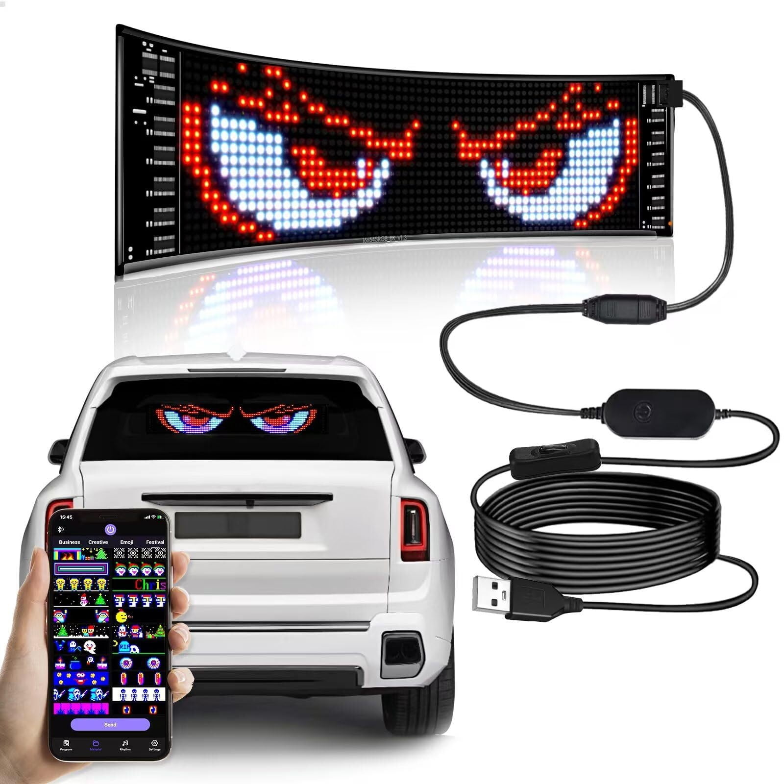 LED Light Signs for Car,Programmable Flexible LED Sign,Bluetooth APP ...