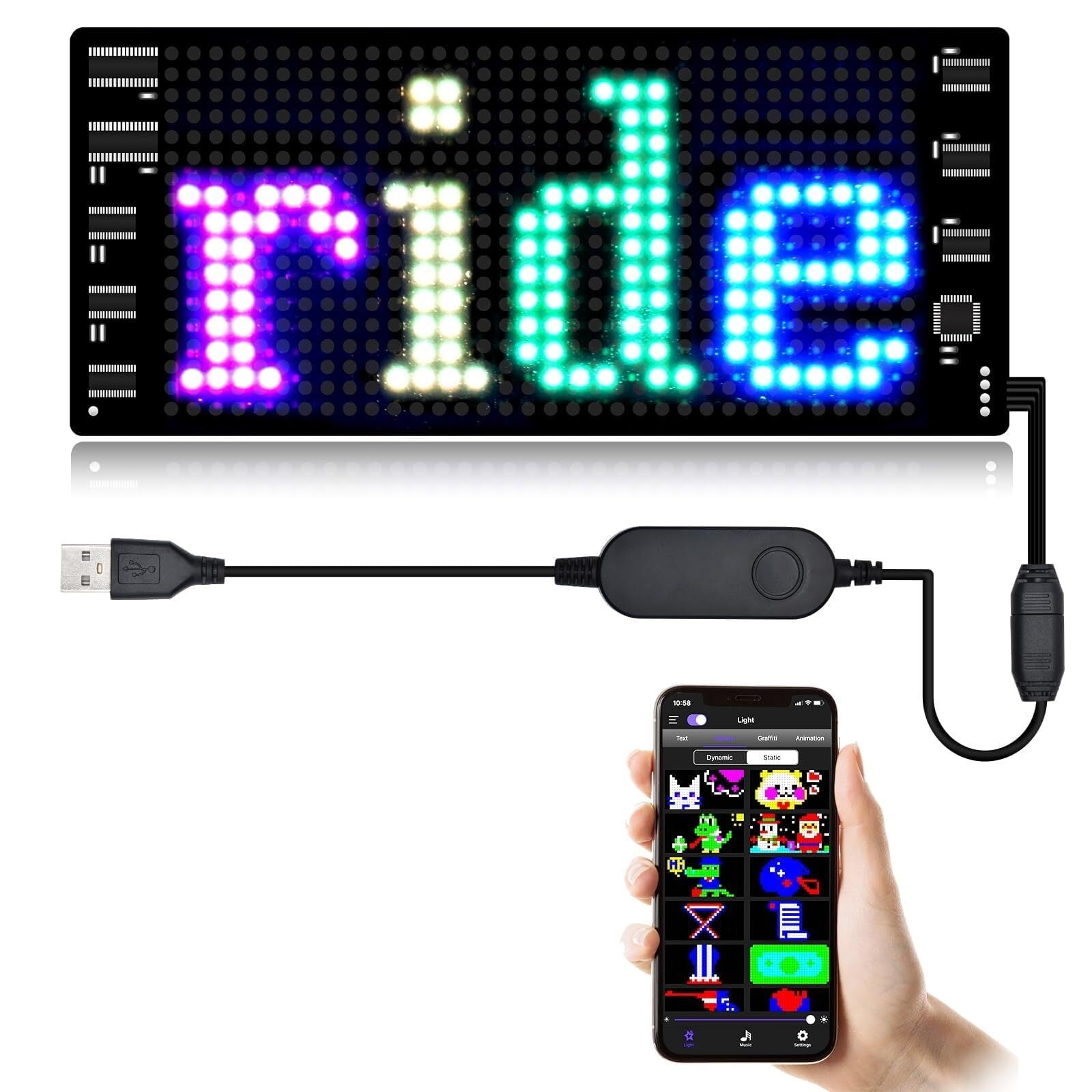 LED Light Signs for Car,Programmable Flexible LED Sign,Bluetooth APP ...