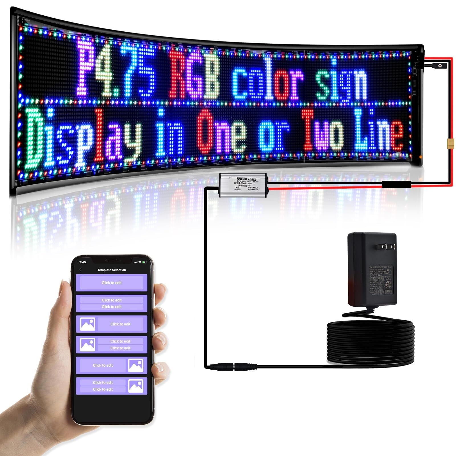 LED Light Signs for Car,Programmable Flexible LED Sign,Bluetooth APP ...