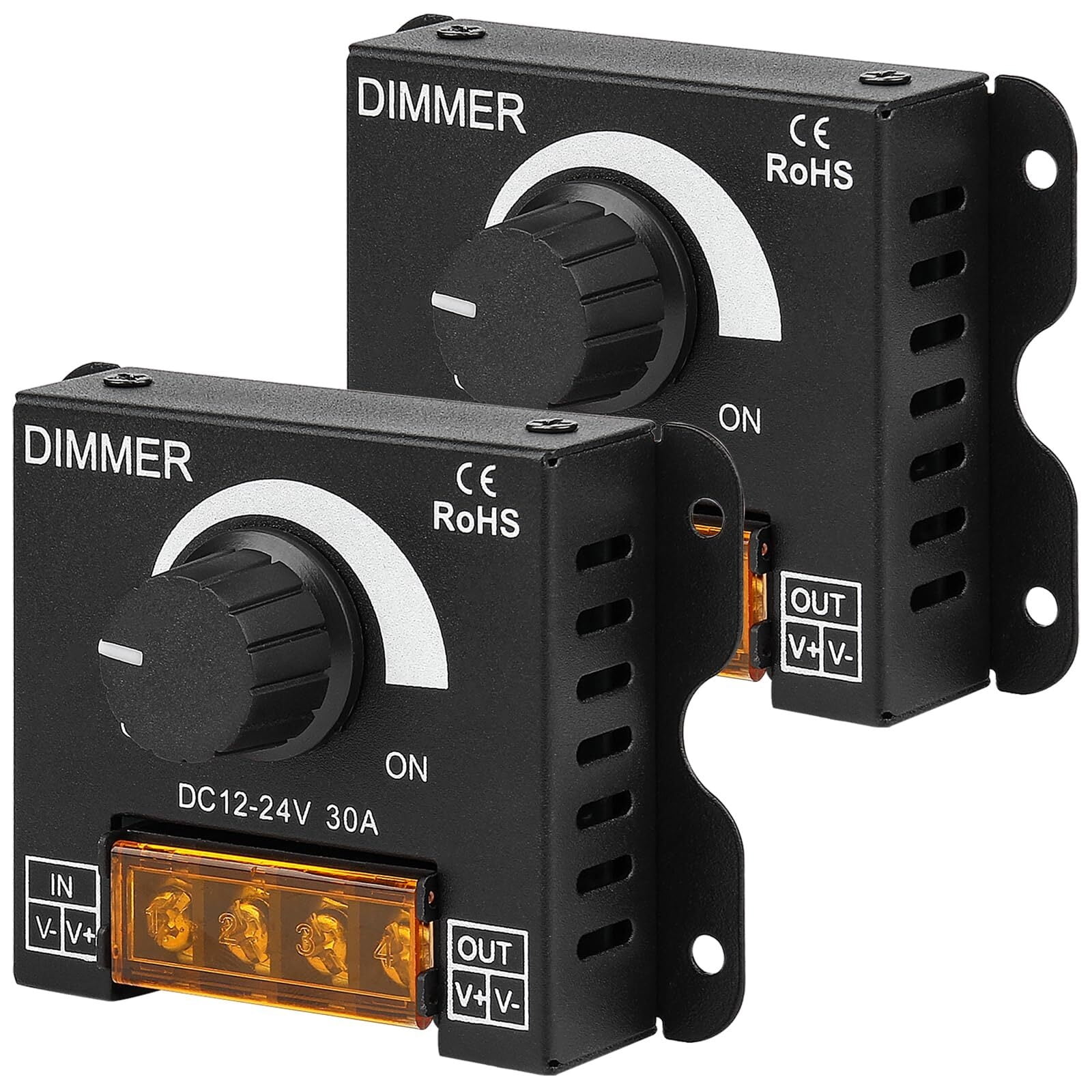 LED Light Strip Dimmer, DC12V-24V 30A PWM Dimming Controller for Dimmer ...