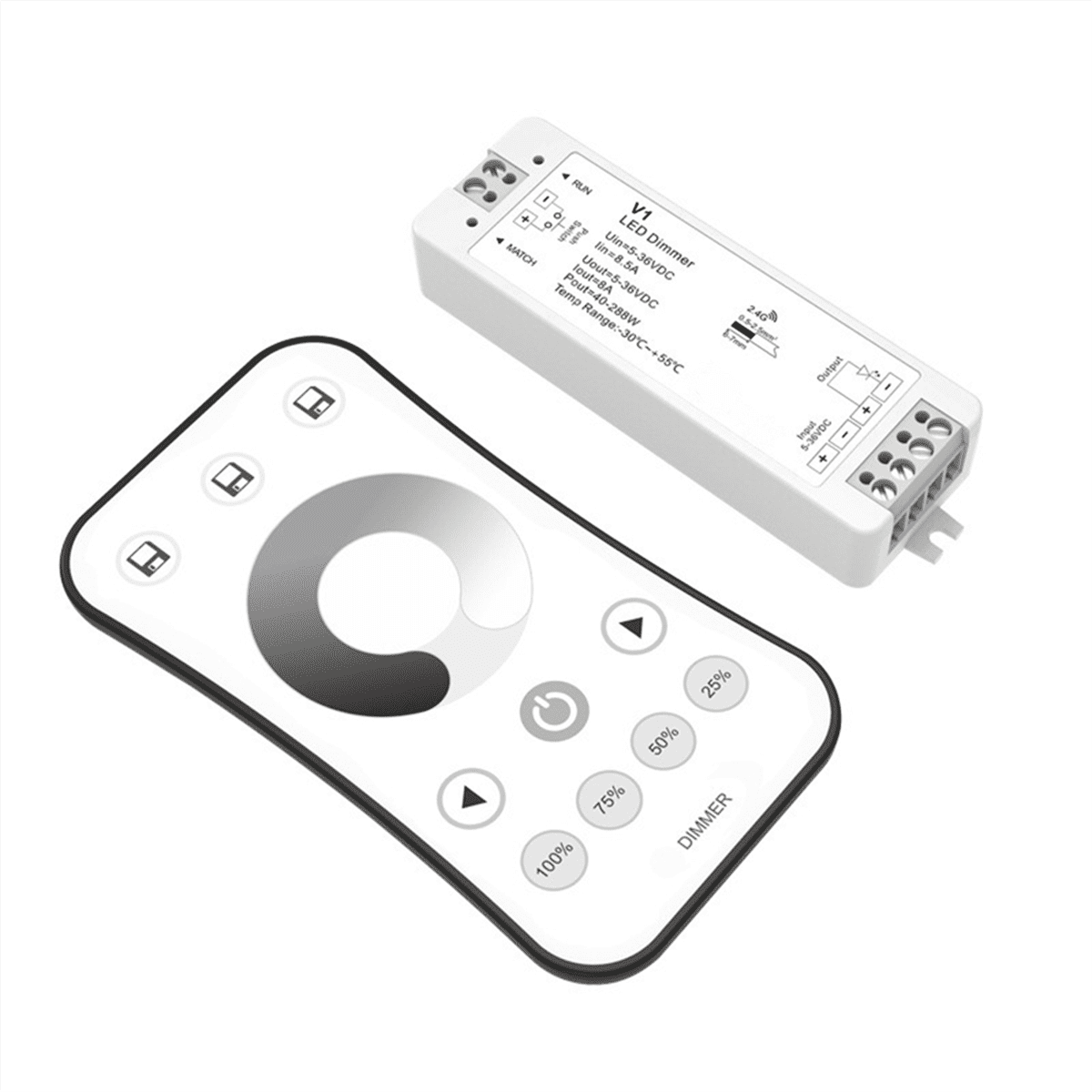 LED Light Strip Intelligent Dimming Monochrome Controller 2.4G Stepless ...