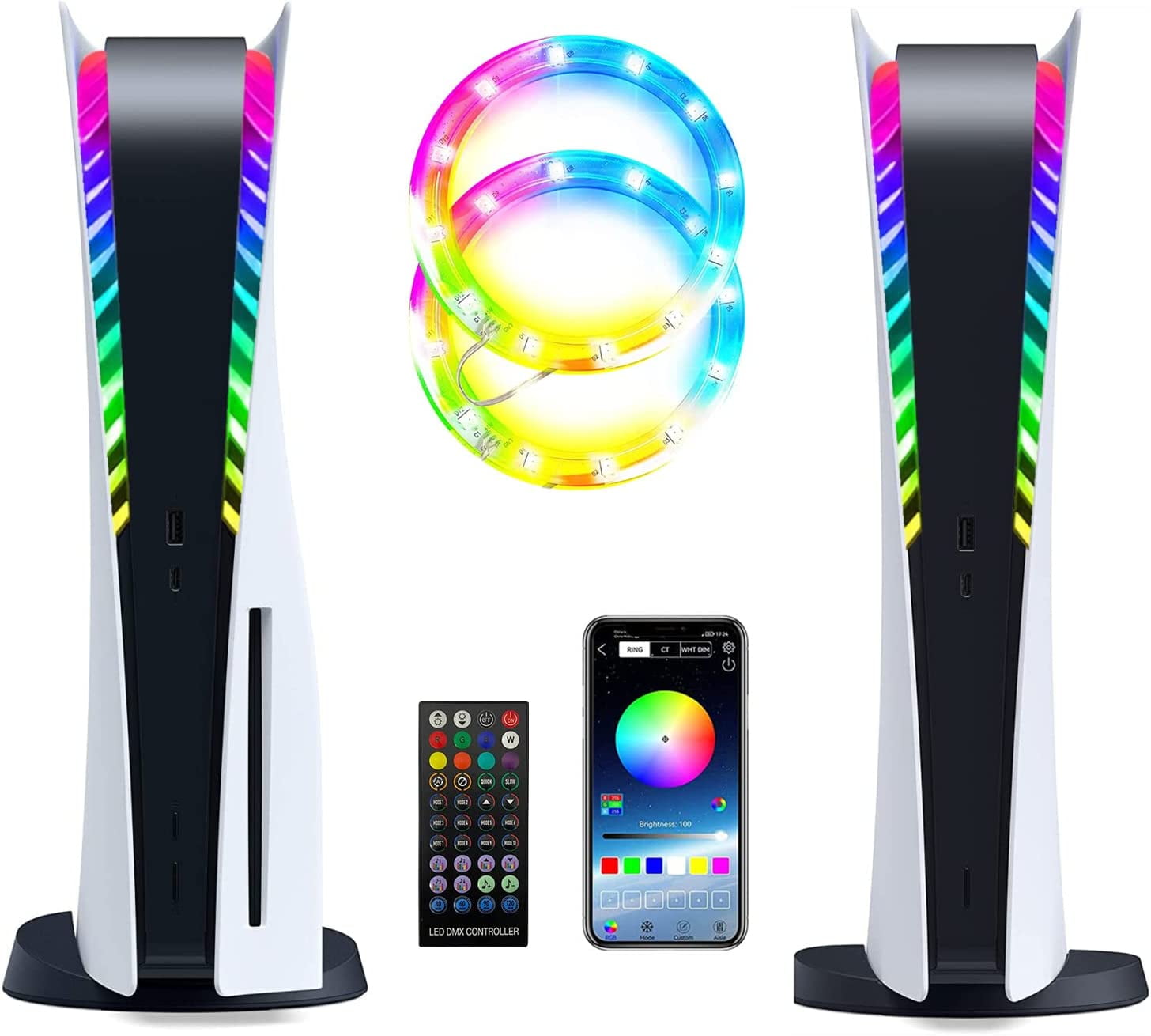 LED Light Strip for PS5, with Sync Music and 8 Colors 400 Effects DIY ...