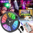 LED Light Strip,RGB Strip Rope Light with US Power Adapter,5050 SMD ...