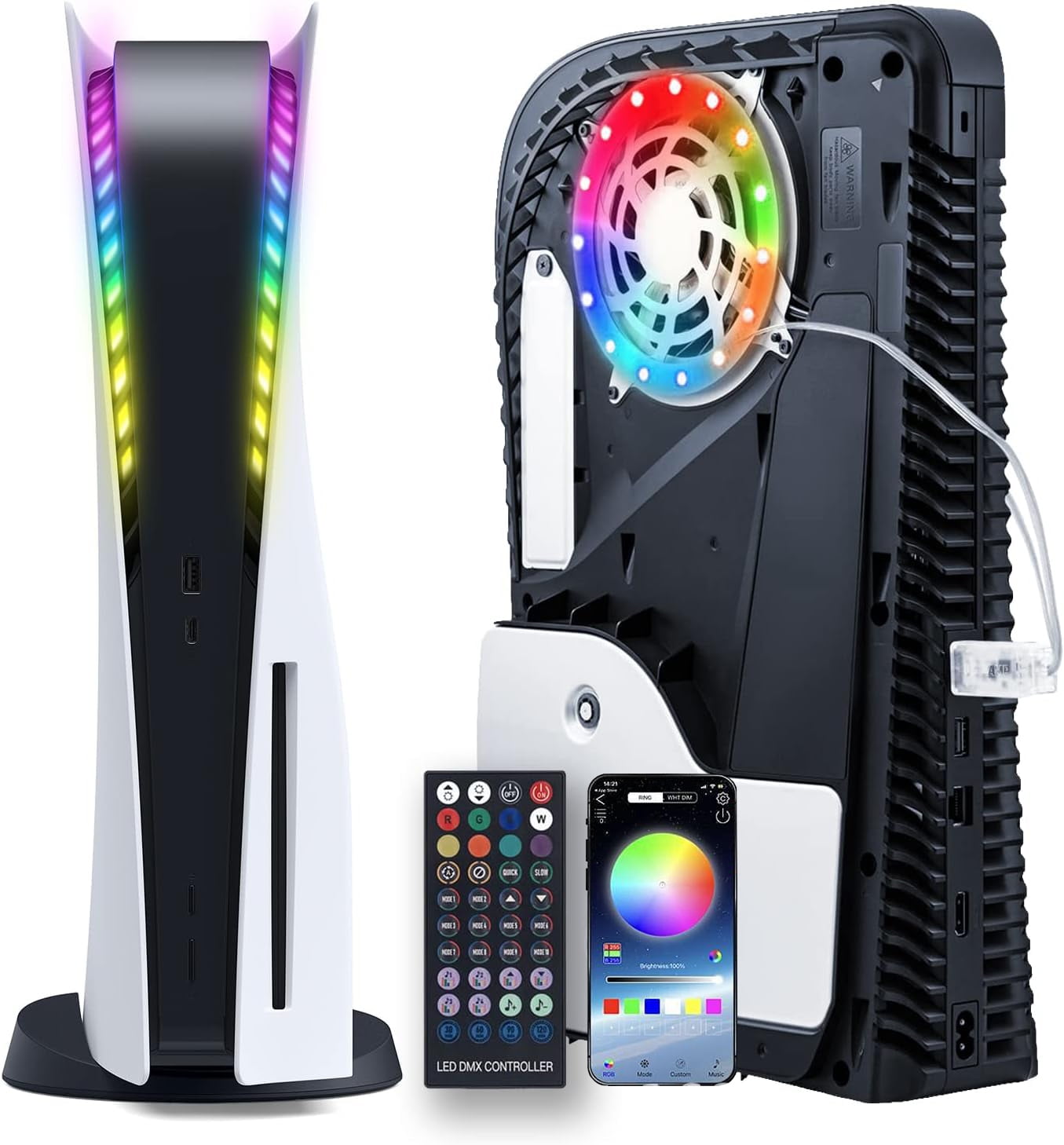 LED Light Strip for PS5, RGB Ring LED Lights Kit Accessories Compatible with PlayStation 5 / PS5 ...