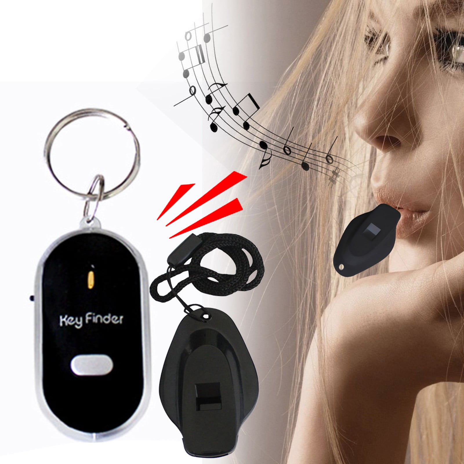 LED Light Torch Remote Sound Control Lost Key Finder Locator Keychain ...