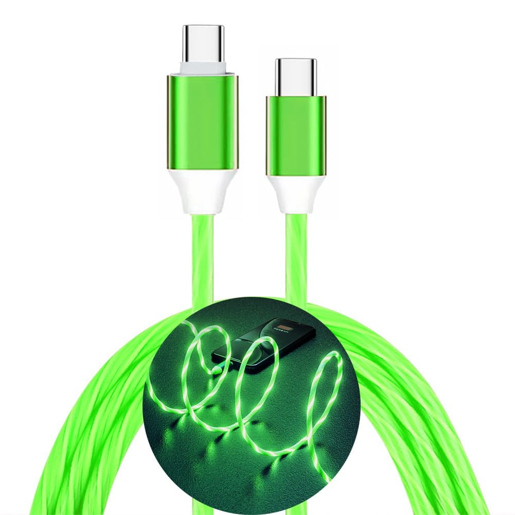LED Light Up USB C Charging Cable, USB C to USB C Charger Cable, 3A ...