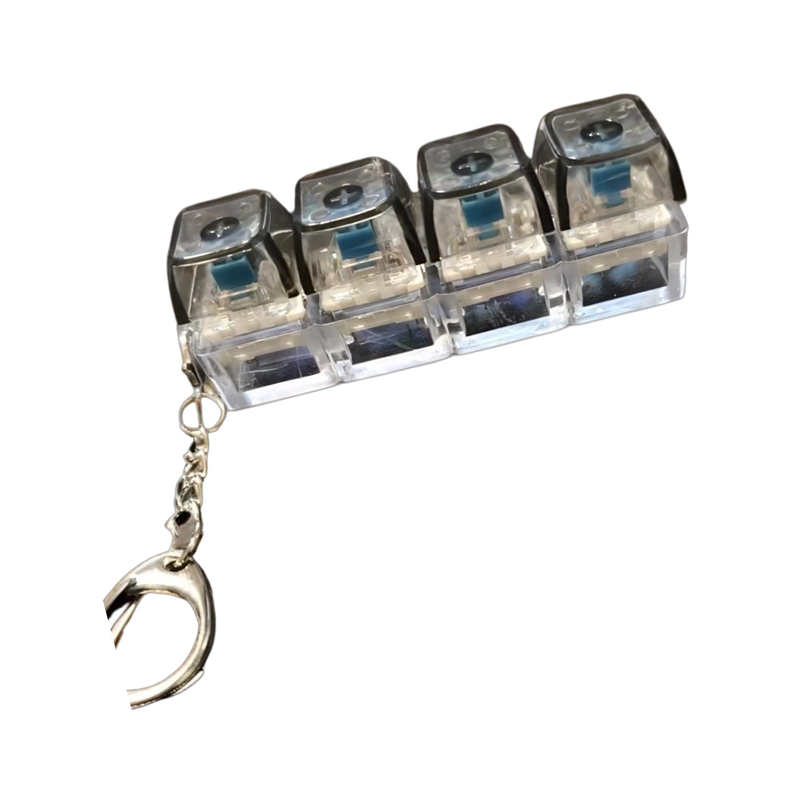 LED Light Up 4 Key Keyboard Stress Relief Keychain Clickers Toy For ...