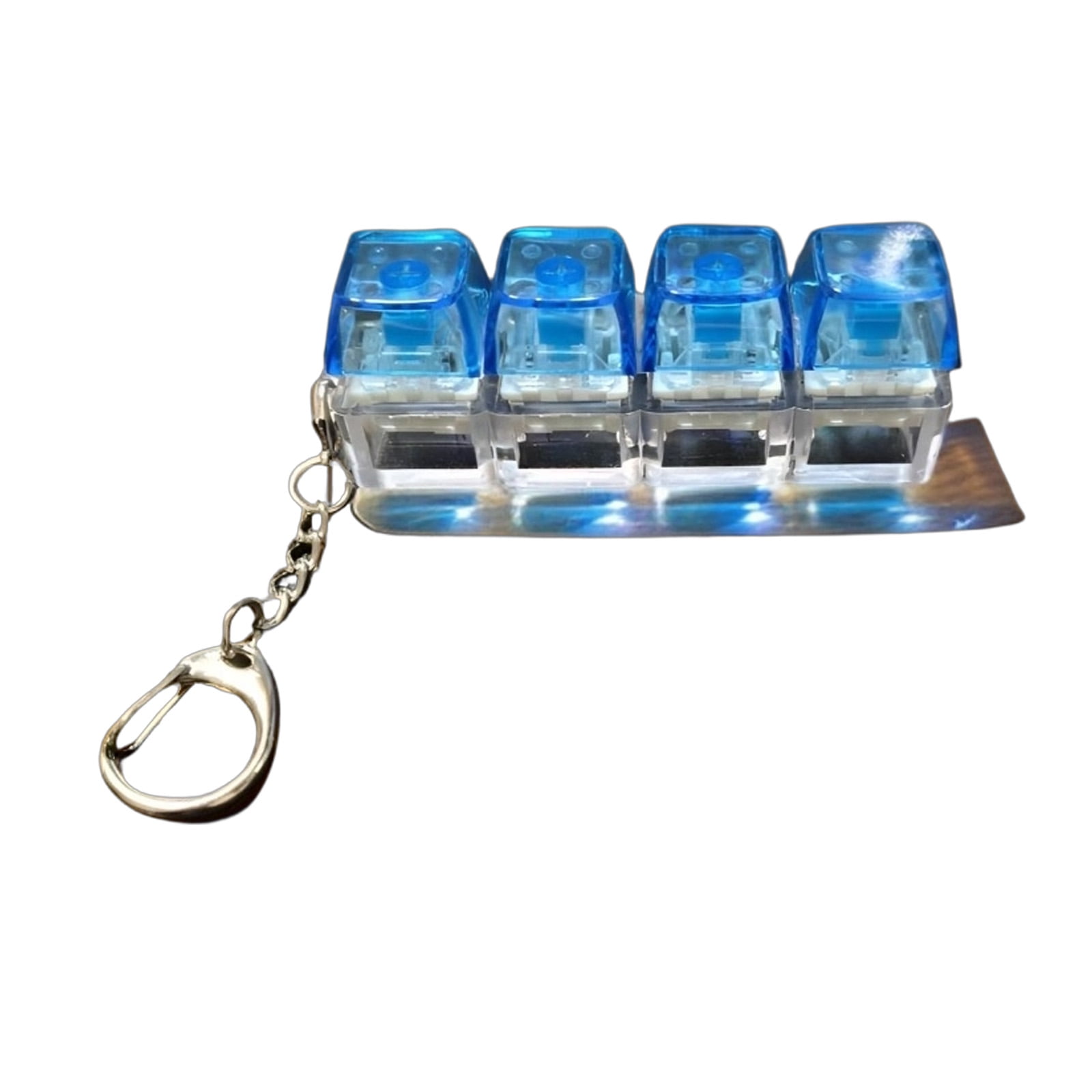 LED Light Up 4 Key Mechanical Keycap Clickers Toy Portable Stress ...