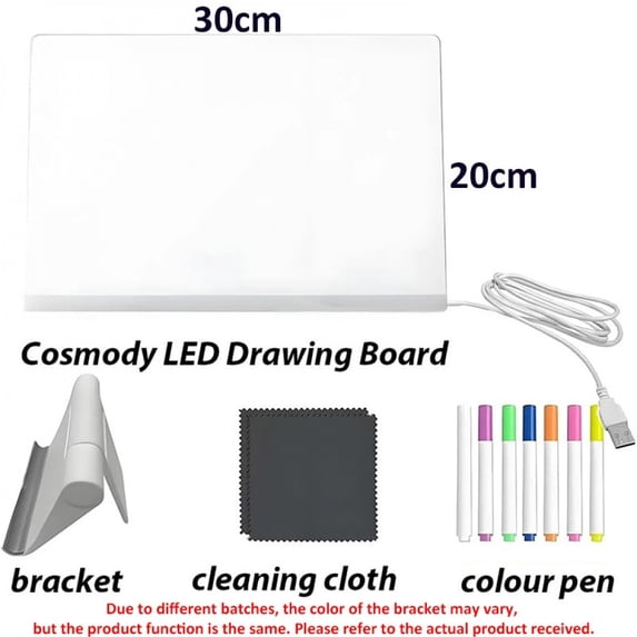 LED Light-Up Acrylic Message Board Erasable USB Drawing Board Birthday ...