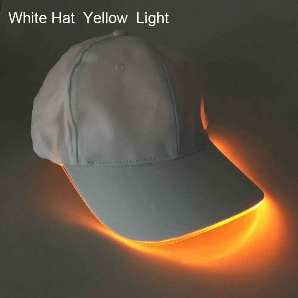 LED Light Up Baseball Cap Glowing Hats For Women Men Night Running Caps ...