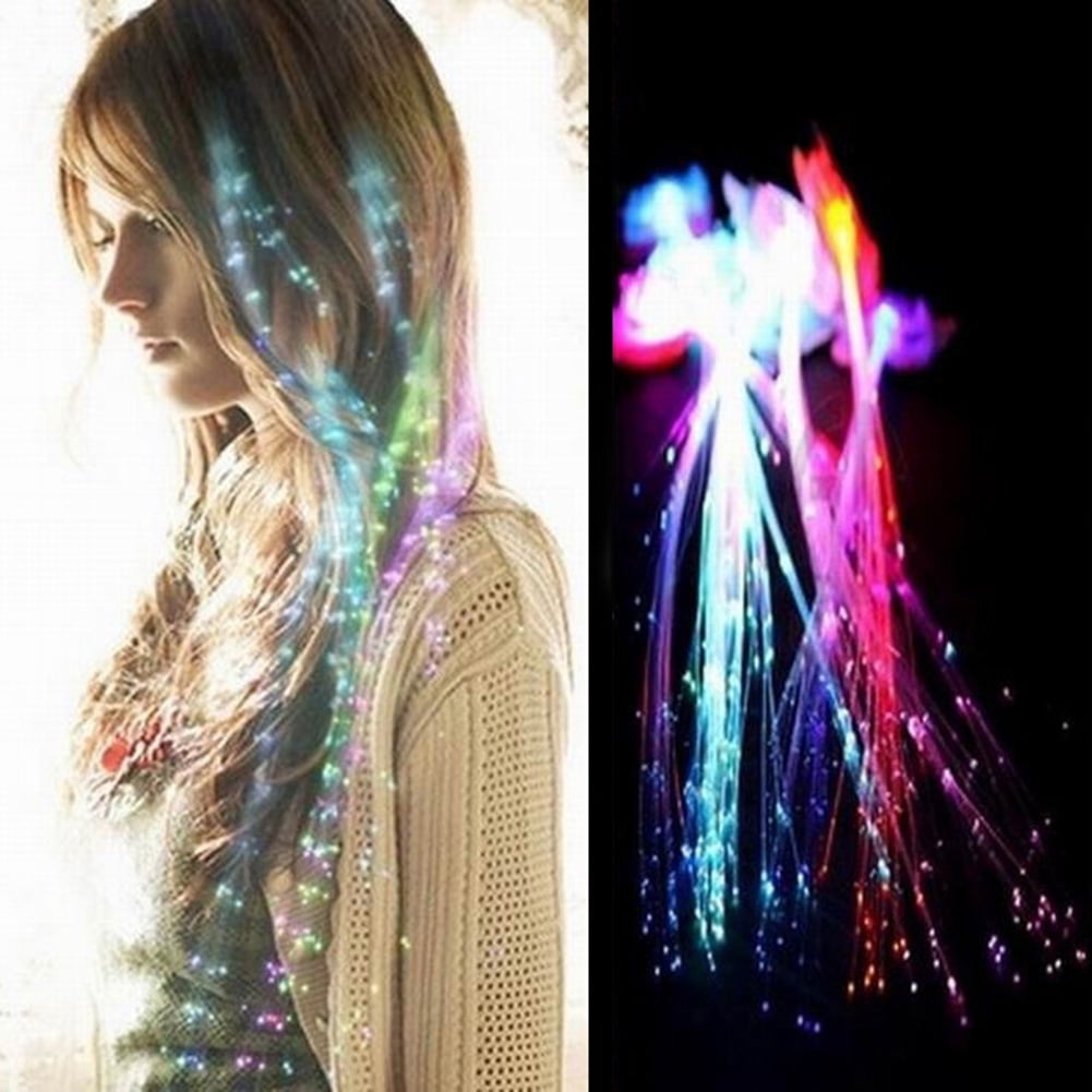 LED Light Up Braid Luminous Fiber Optic Hairpin Decor for Halloween ...