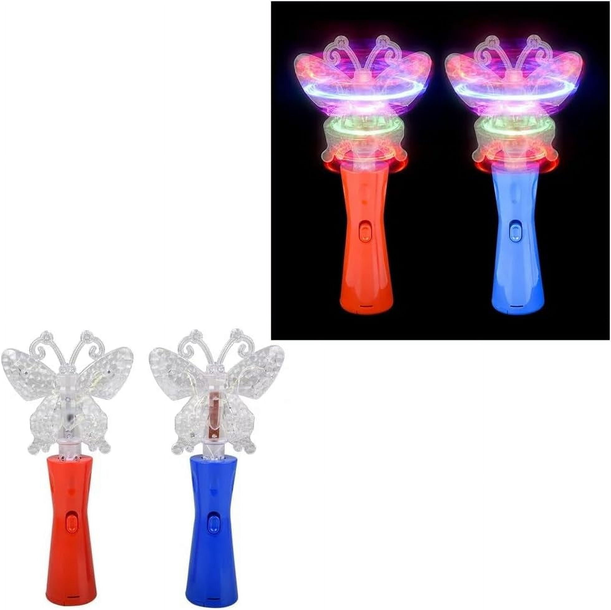 LED Light-Up Butterfly Magic Wands - 2 Pack (1 Red and 1 Blue) (10 ...