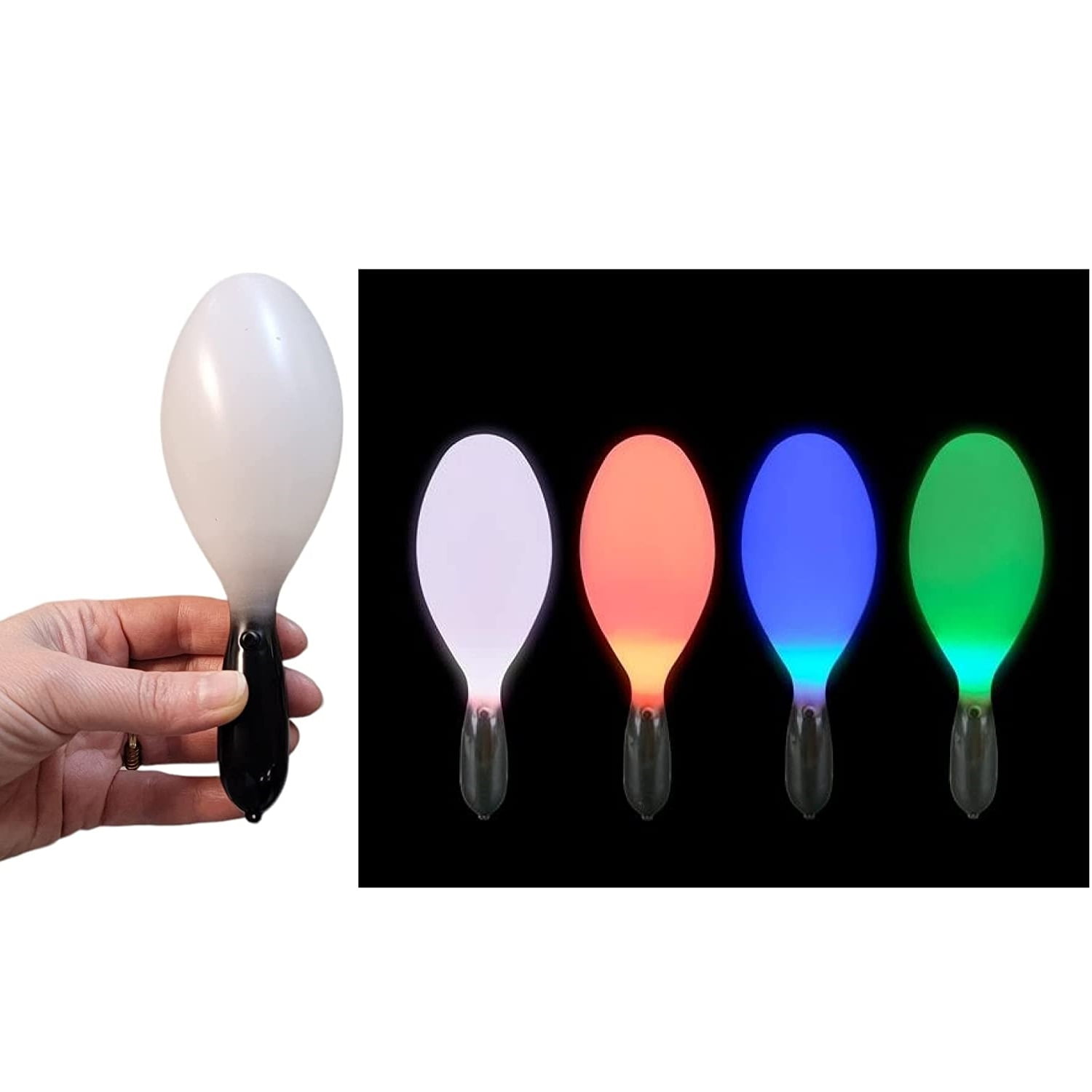LED Light-Up Color Changing Maracas (7") Plastic. 6 Patterns Blinking ...