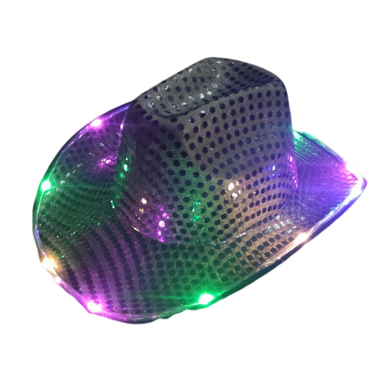 LED Light-Up Cowboy Hat Retro Western Style Luminous 9 Color Available ...