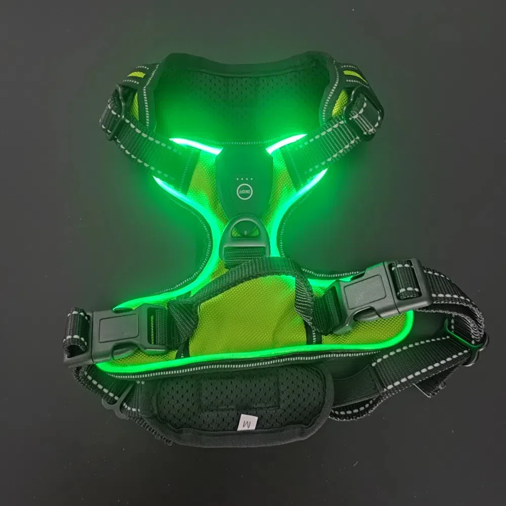 LED Light Up Dog Harness No Pull Adjustable Rechargeable Pet Vest ...