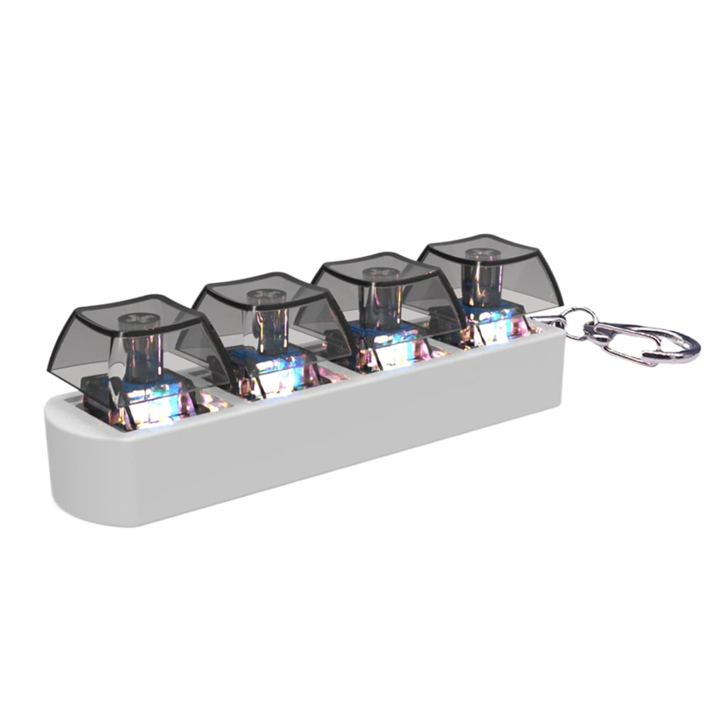 LED Light Up Keyboard Clicks Toy 4Key Keycap Tester Keychain For ...