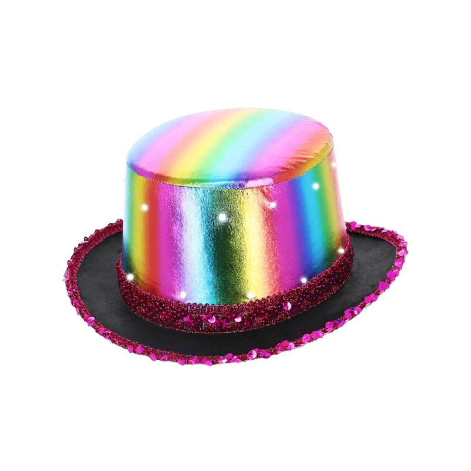 LED Light Up Metallic Top Hat Rainbow Adult - Walmart.com