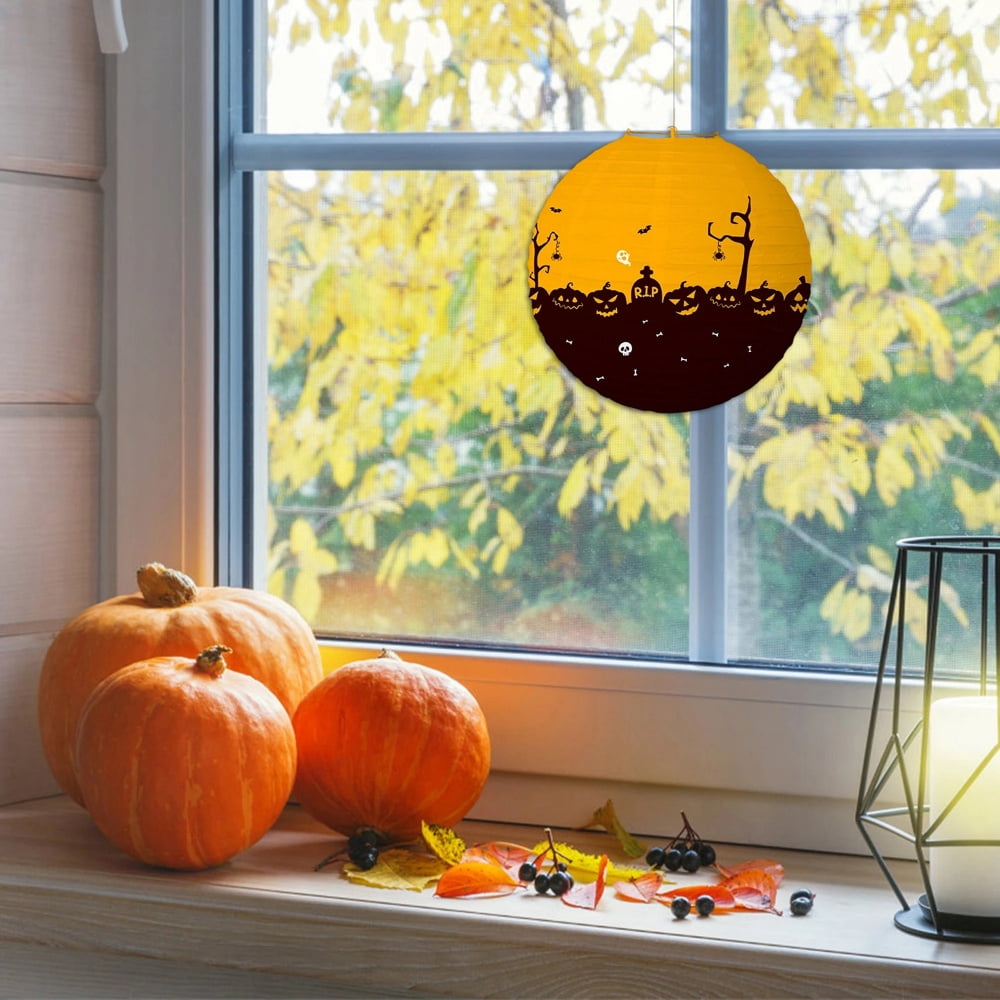 LED Light Up Pumpkin Lanterns Colorful Spooky Hanging Decorations for ...