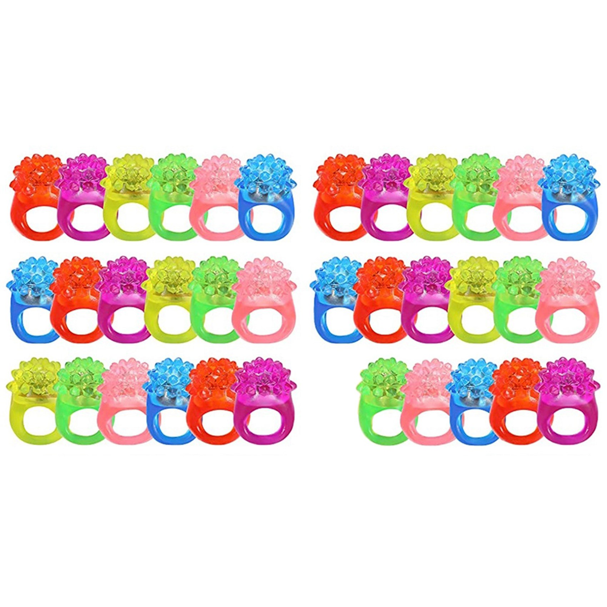 LED Light Up Ring Bumpy Rings Flashing Light-Up Toy Birthday Rewards ...