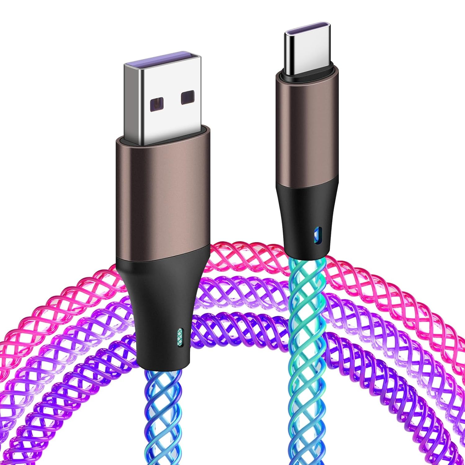 LED Light Up USB C Cable USB to USB C 66W Fast Charging Cable Glowing ...