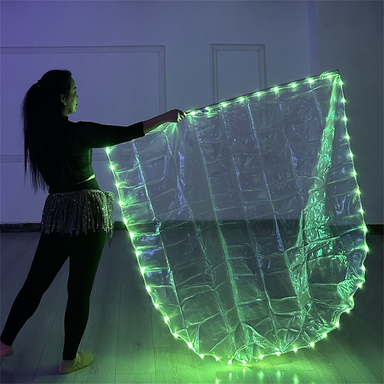 LED Light Up Worship Dance Flag with Extendable Poles Semicircular ...