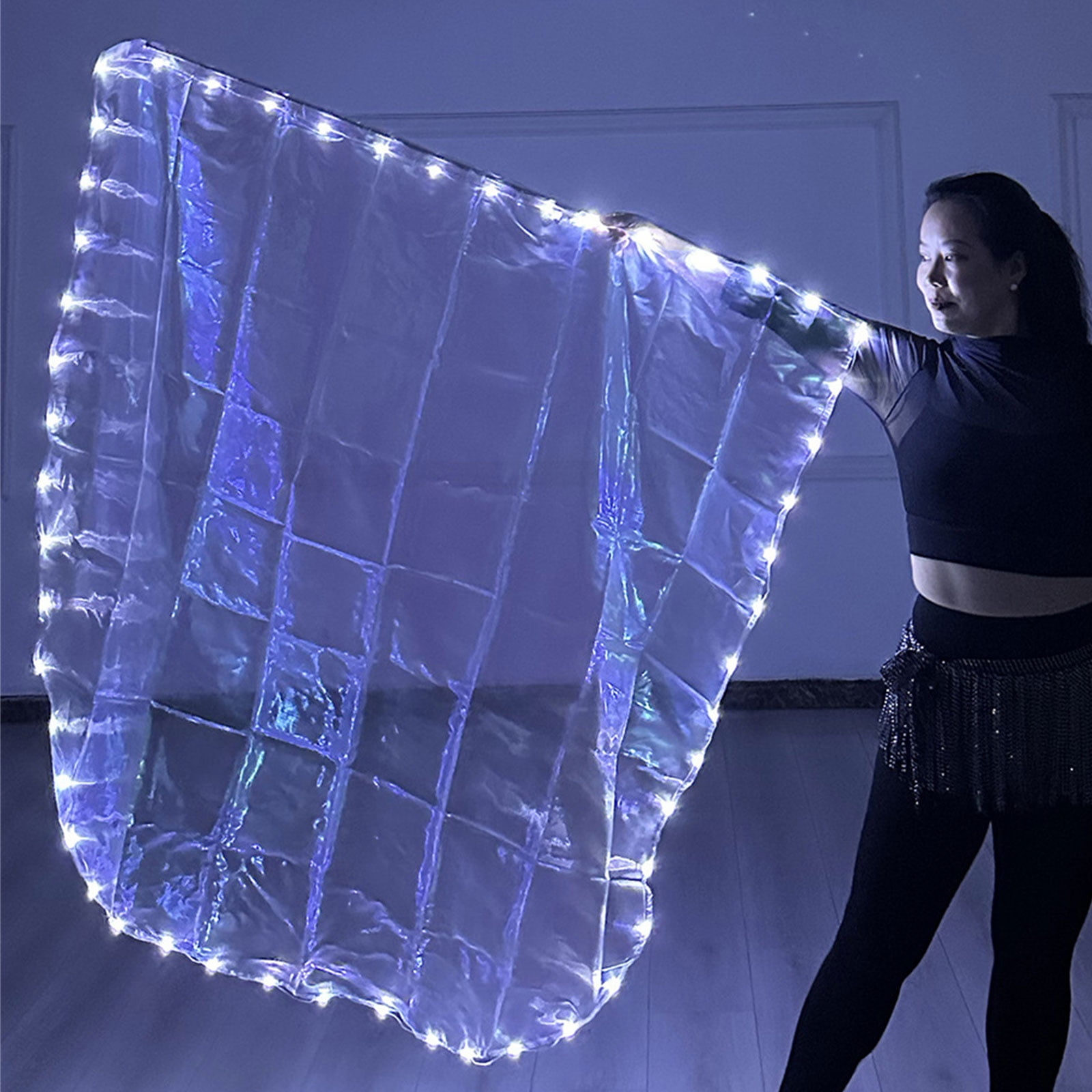 LED Light Up Worship Dance Flag with Extendable Poles Semicircular ...