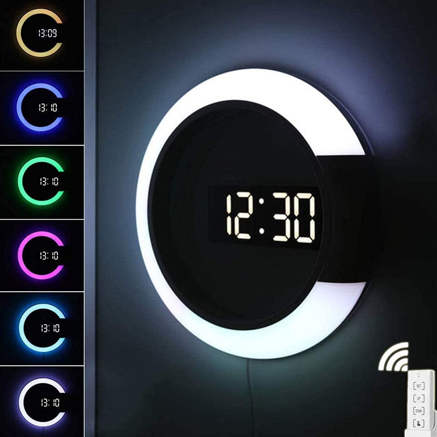 LED Light Wall Clock, Living Room Bedroom Decorations - Walmart.com