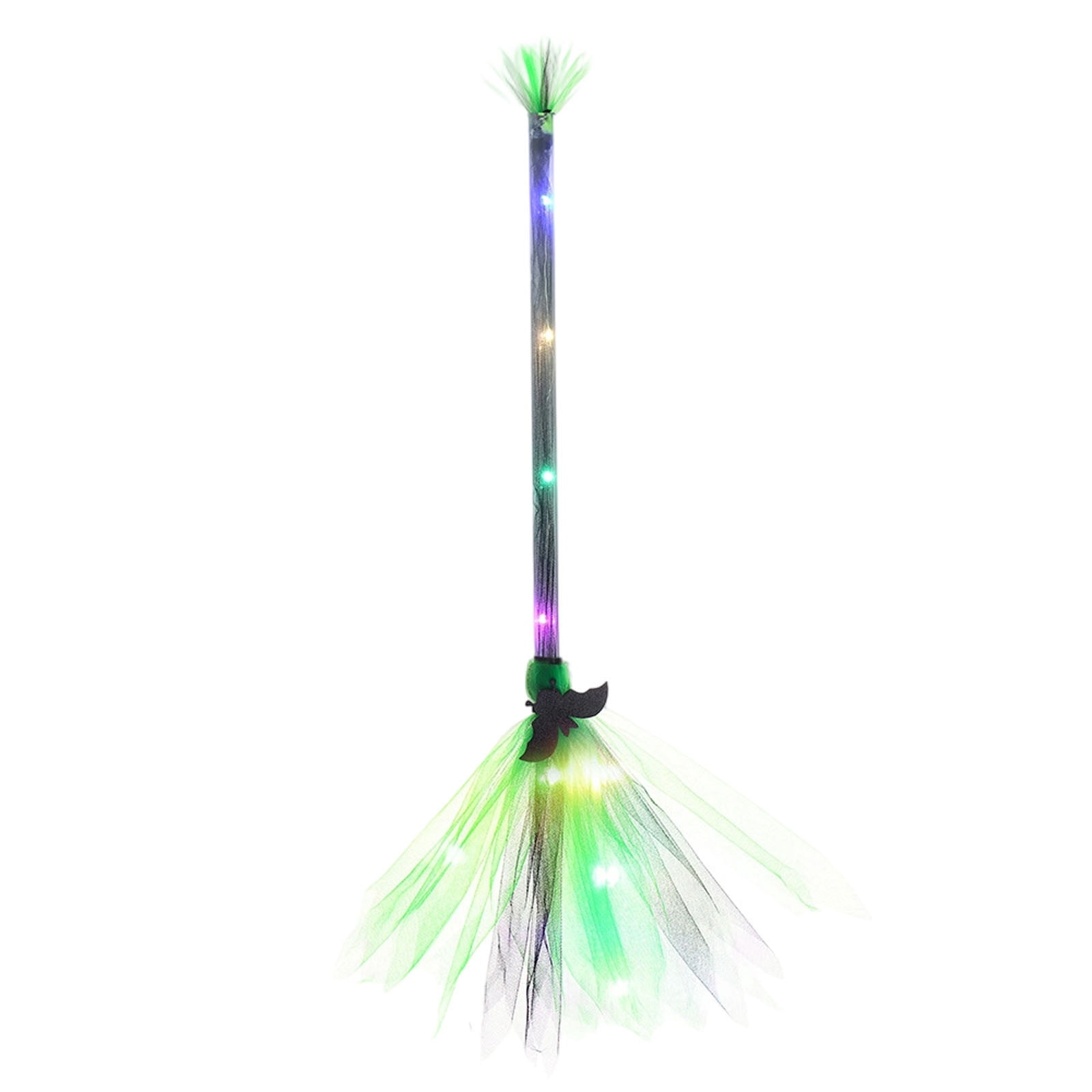 LED Light Up Witch Broom 2025 Halloween Decor - Purple Glowing ...
