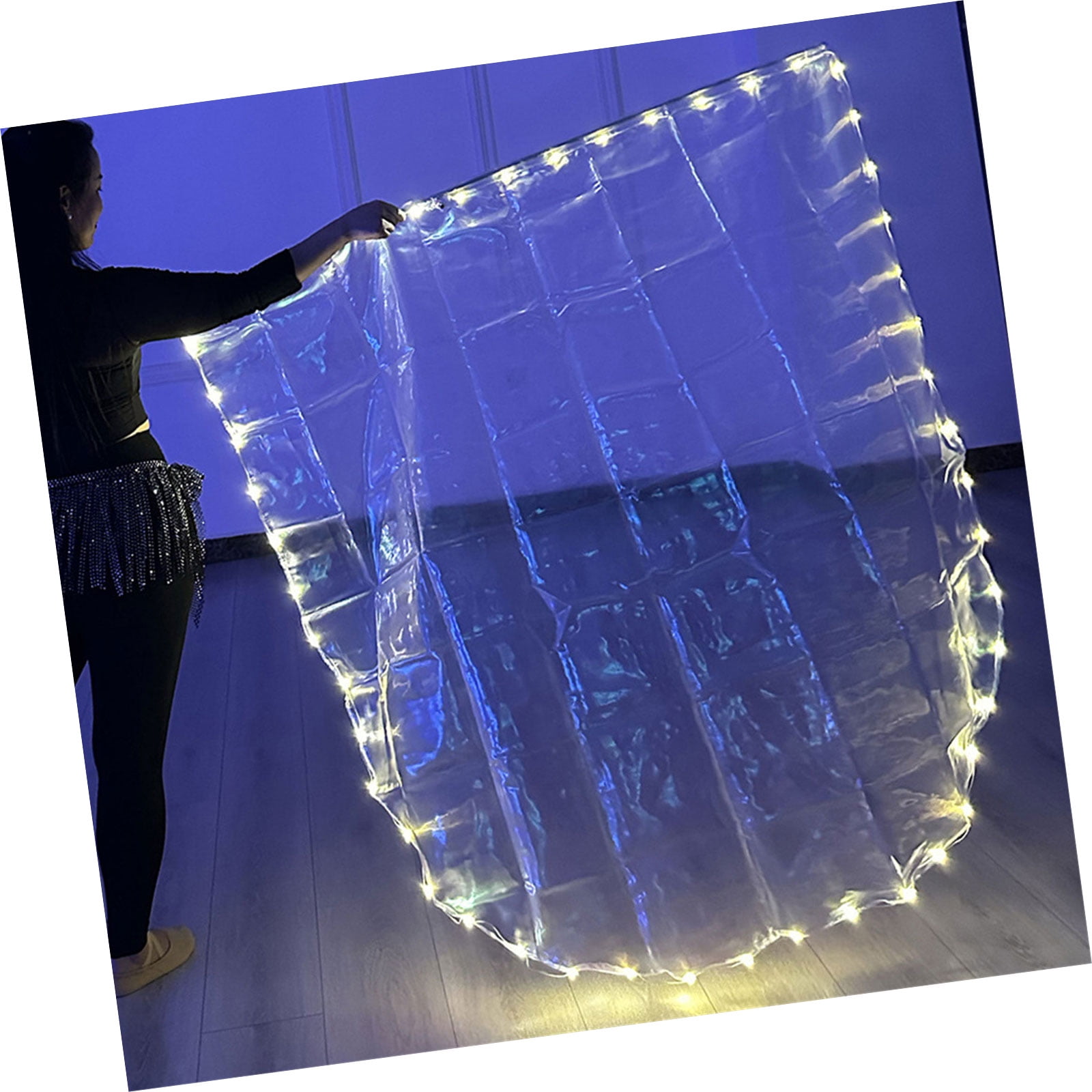 LED Light Worship Dance Flag with Telescopic Poles Semicircular Design ...