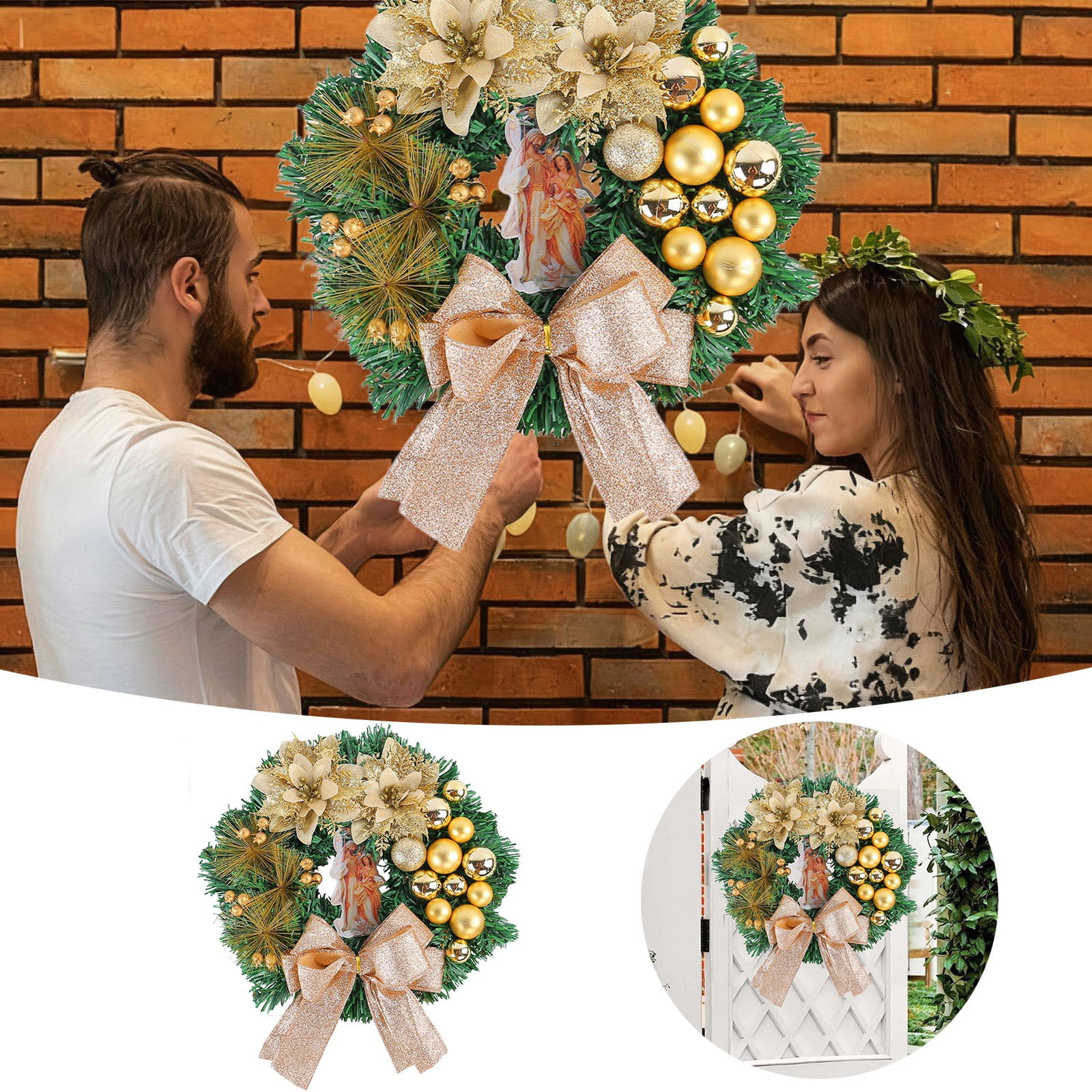 LED Light Wreath for Holiday Festive Door - Eye Catching Design to ...
