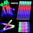 Partyglowz Bright LED Light up 16 inch Multicolor Foam Stick Batons ...