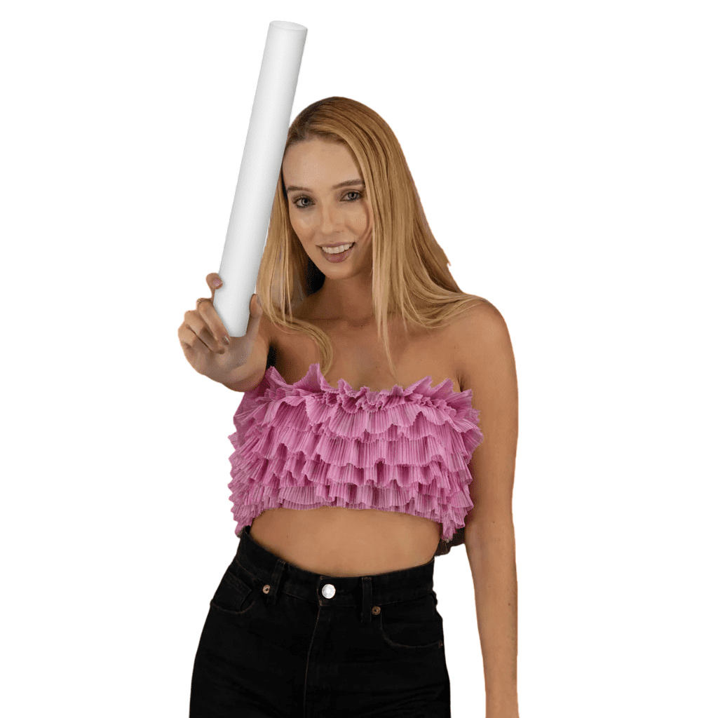 Partyglowz Bright LED Light Up 18 inch White Foam Stick Batons - Bulk ...