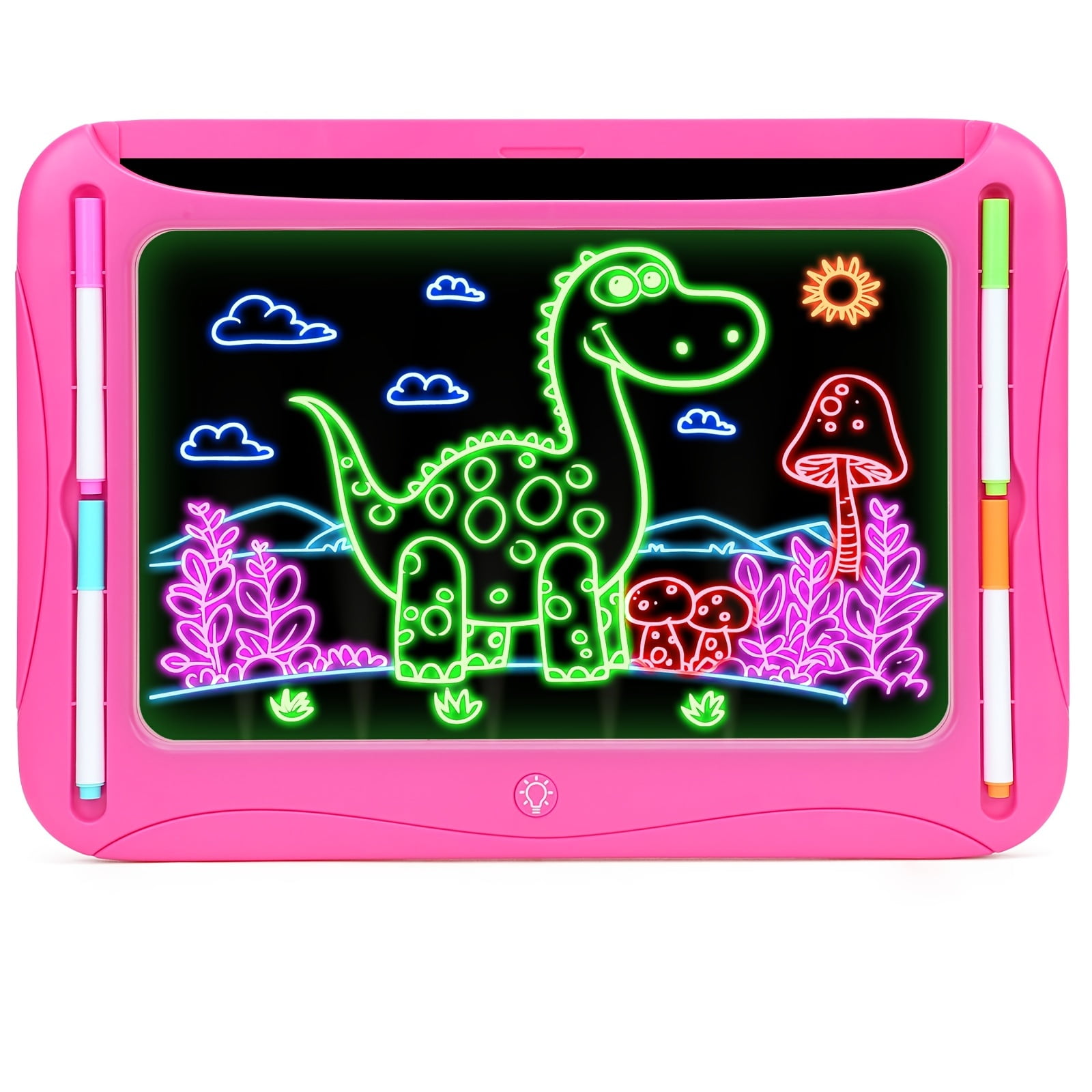 LED Light-up Drawing Writing Doodle Board, Learning Travel Toy with 9 ...