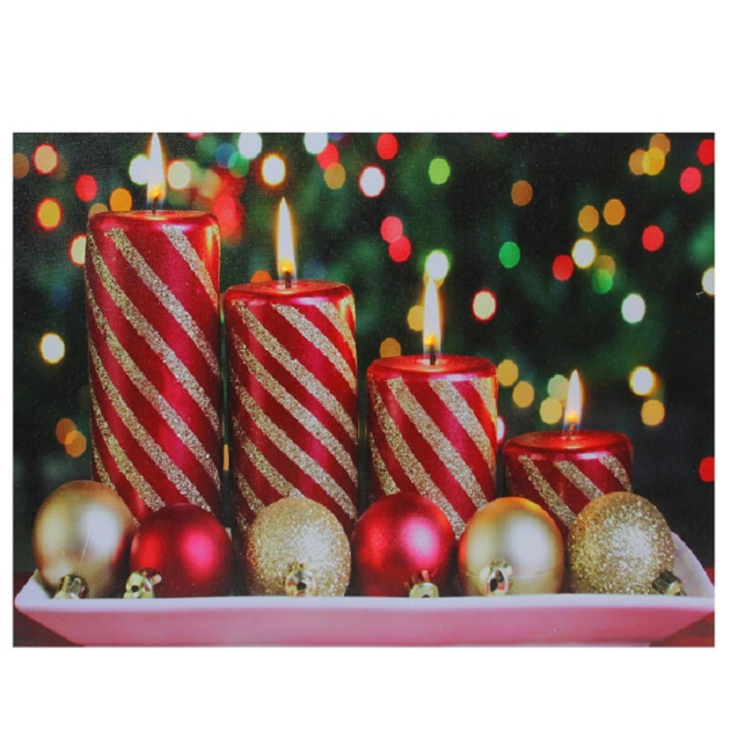 LED Lighted Christmas Candles Wall Art - 11.75 x 15.75 - Walmart.com
