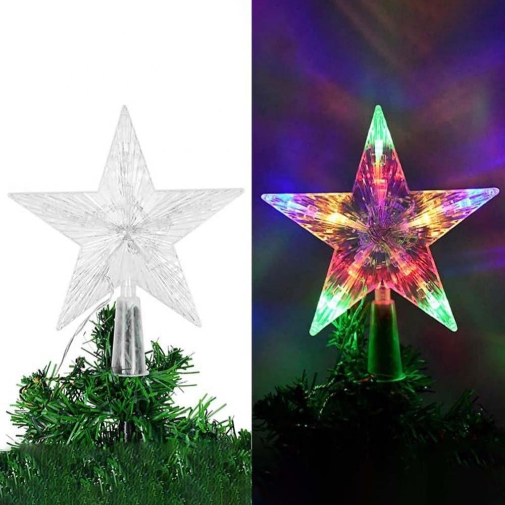 LED Lighted Christmas Tree Topper Star, 6.3 x 7 Inch, Home & Party ...