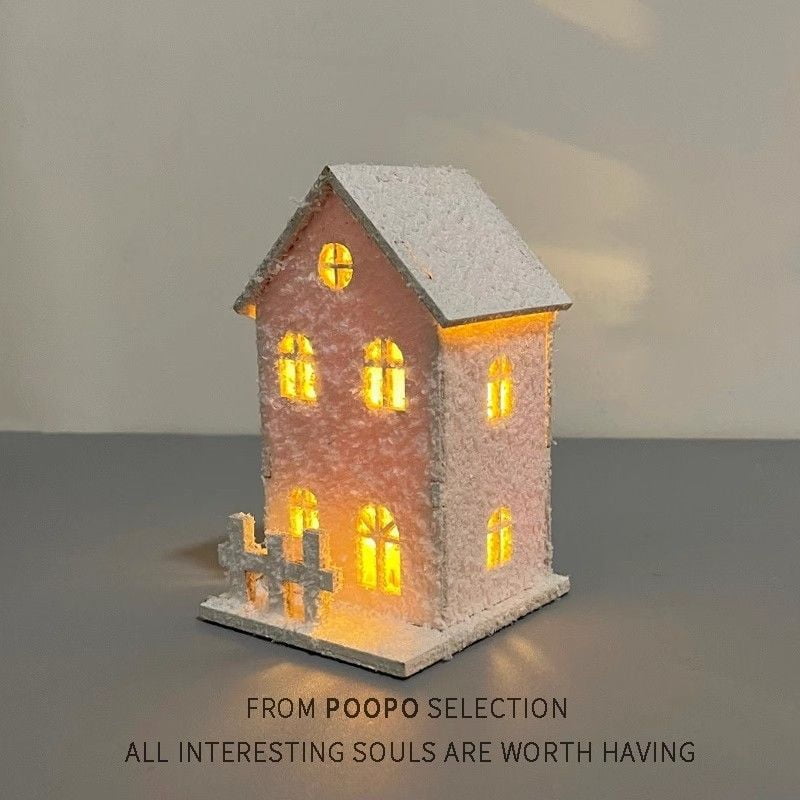 LED Lighted Christmas Village Set, Miniature Resin House Figurines with ...