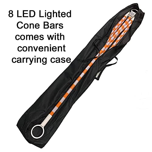 LED Lighted Cone Bar 8 Pack with Free Storage case Traffic and ...