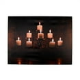 Northlight LED Lighted Flickering Rustic Lodge Fireplace Candles Canvas ...