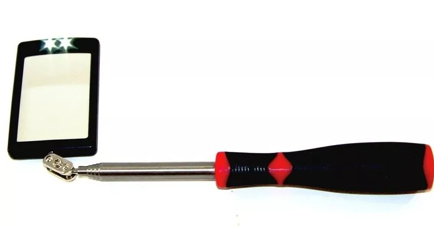 LED Lighted Inspection Mirror Telescoping illuminate Swivel Light ...