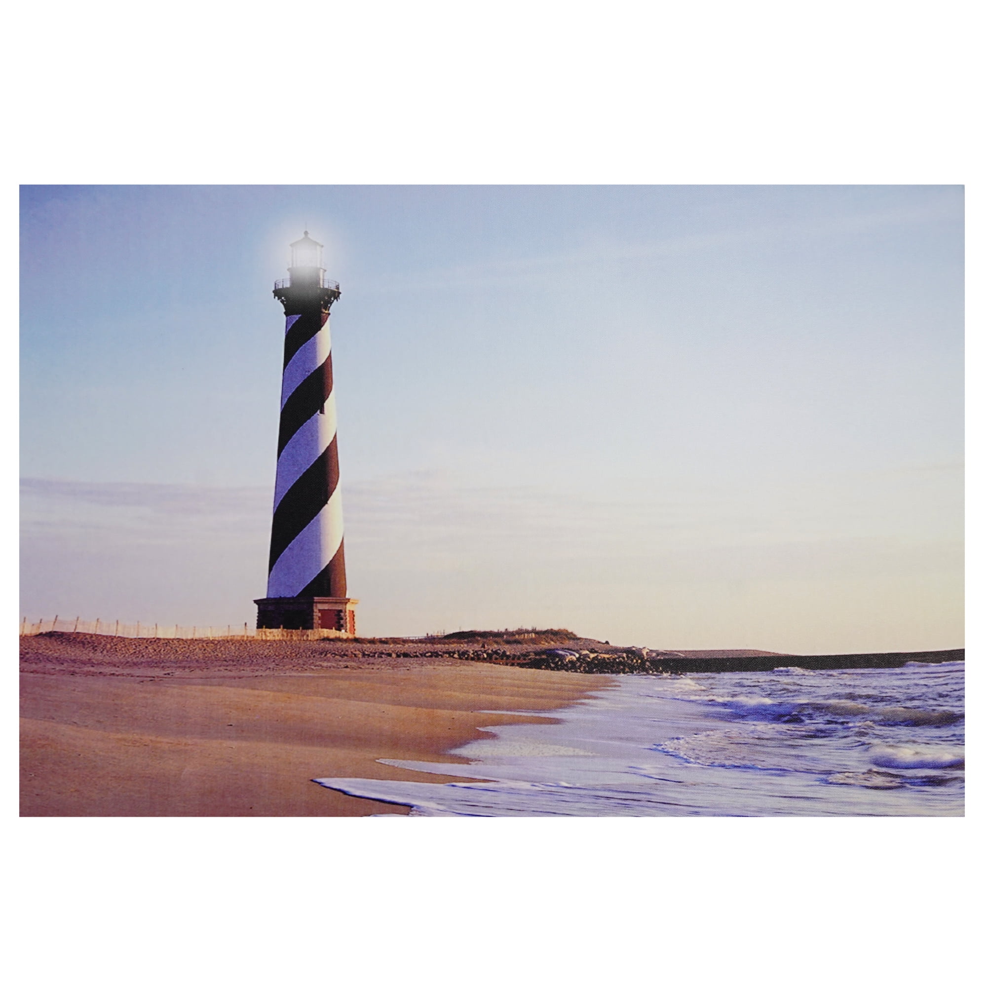 Northlight LED Lighted Seaside Beach Lighthouse Canvas Wall Art - 23.5 ...