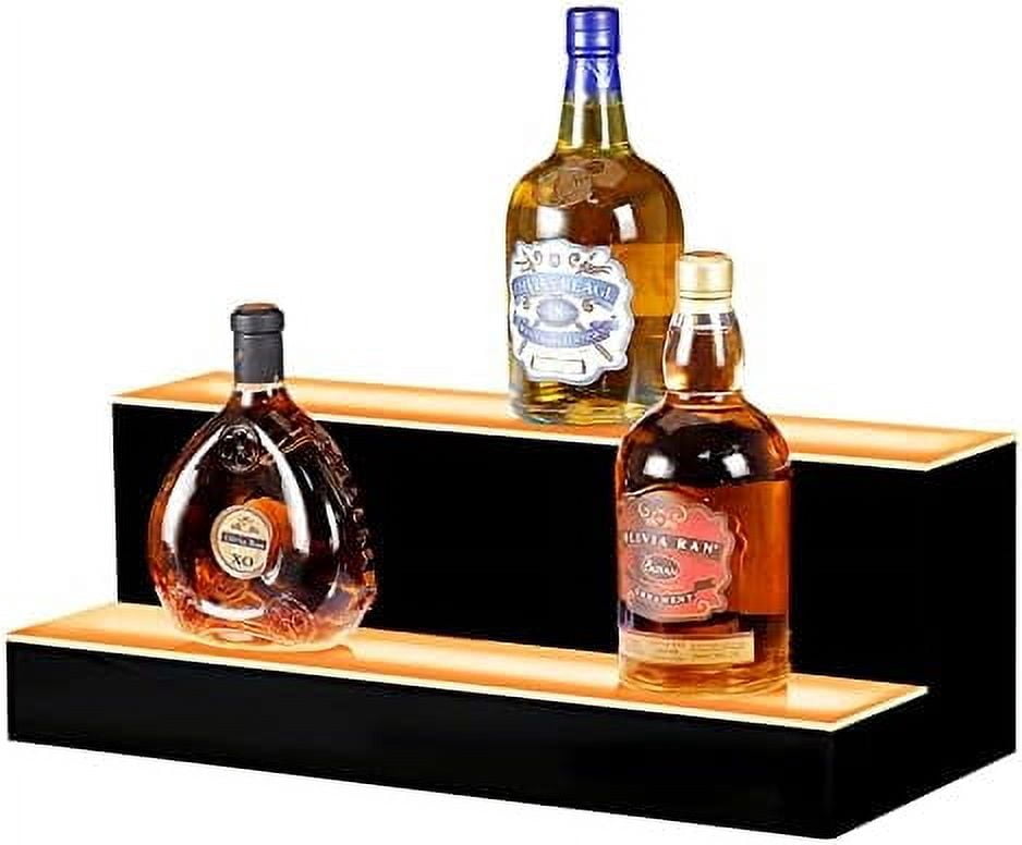 LED Lighted Liquor Bottle Display 20 Inch 2 Step Illuminated Bottle ...
