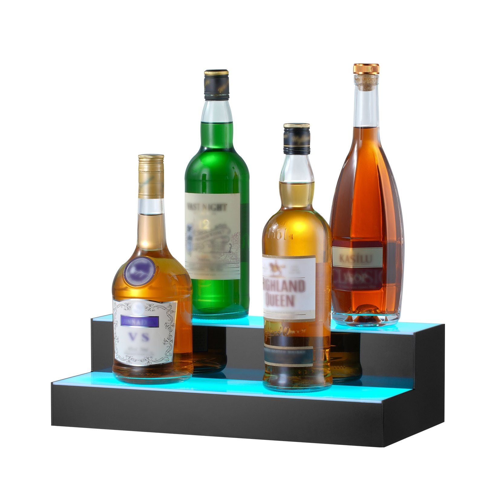 LED Lighted Liquor Bottle Display Bar Shelf RF & App Control 16" 2-Step ...