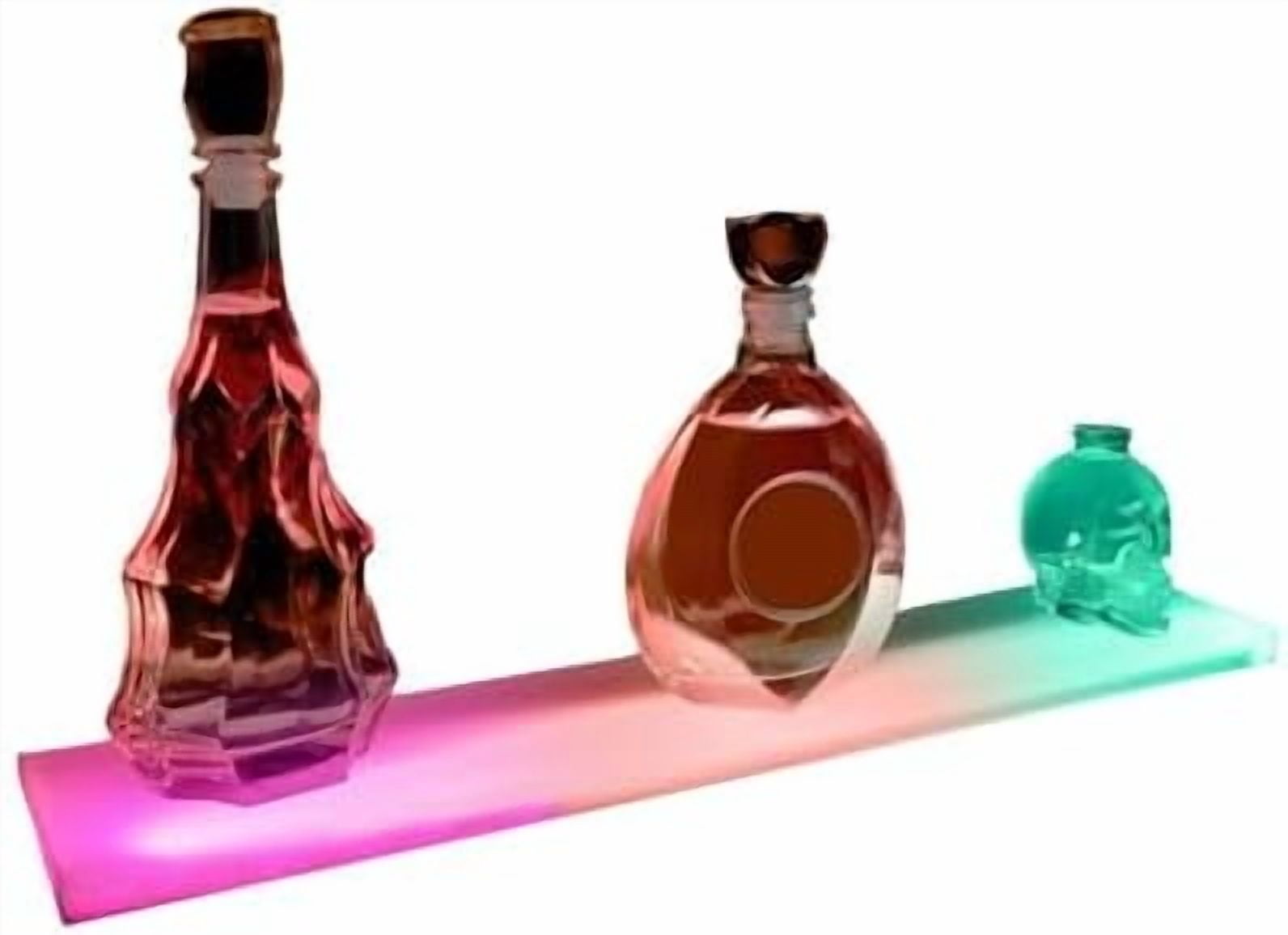 LED Lighted Liquor Bottle Display Shelf, 24inch LED Bar Shelves for ...