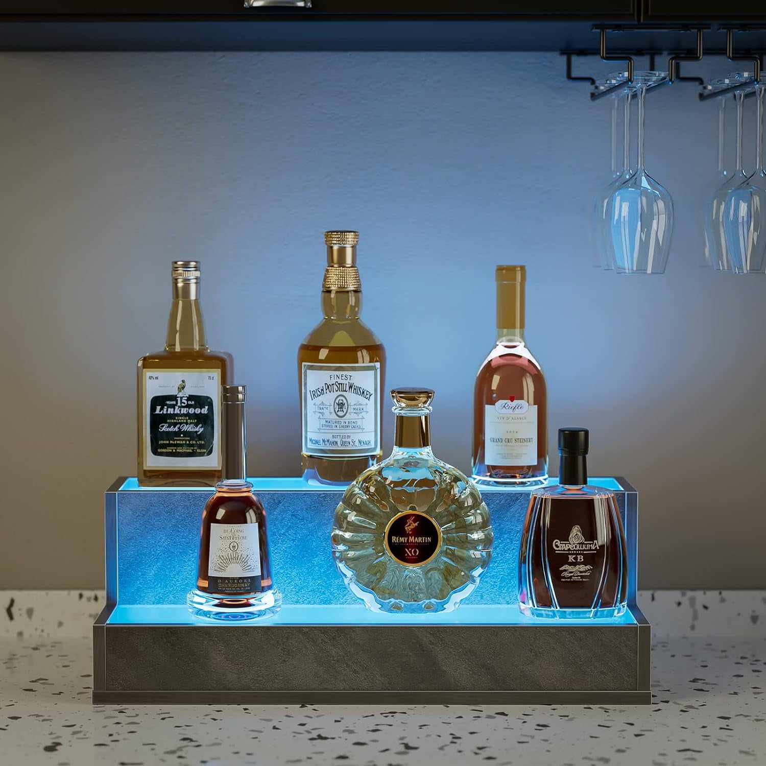 LED Lighted Liquor Bottle Display Shelf, Bar Display Shelf, DIY ...