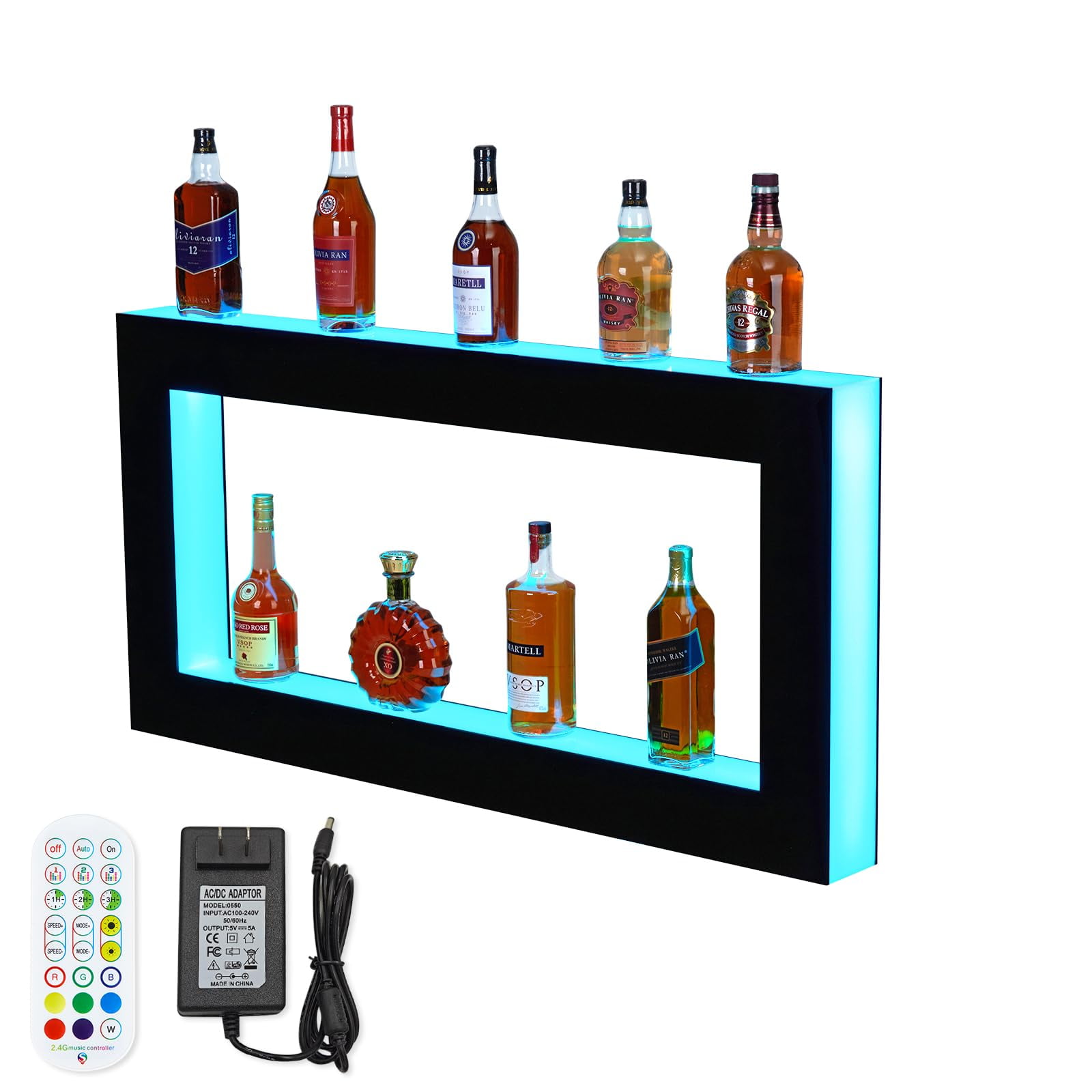 LED Lighted Liquor Bottle Display, Supports USB,Illuminated Home Bar ...