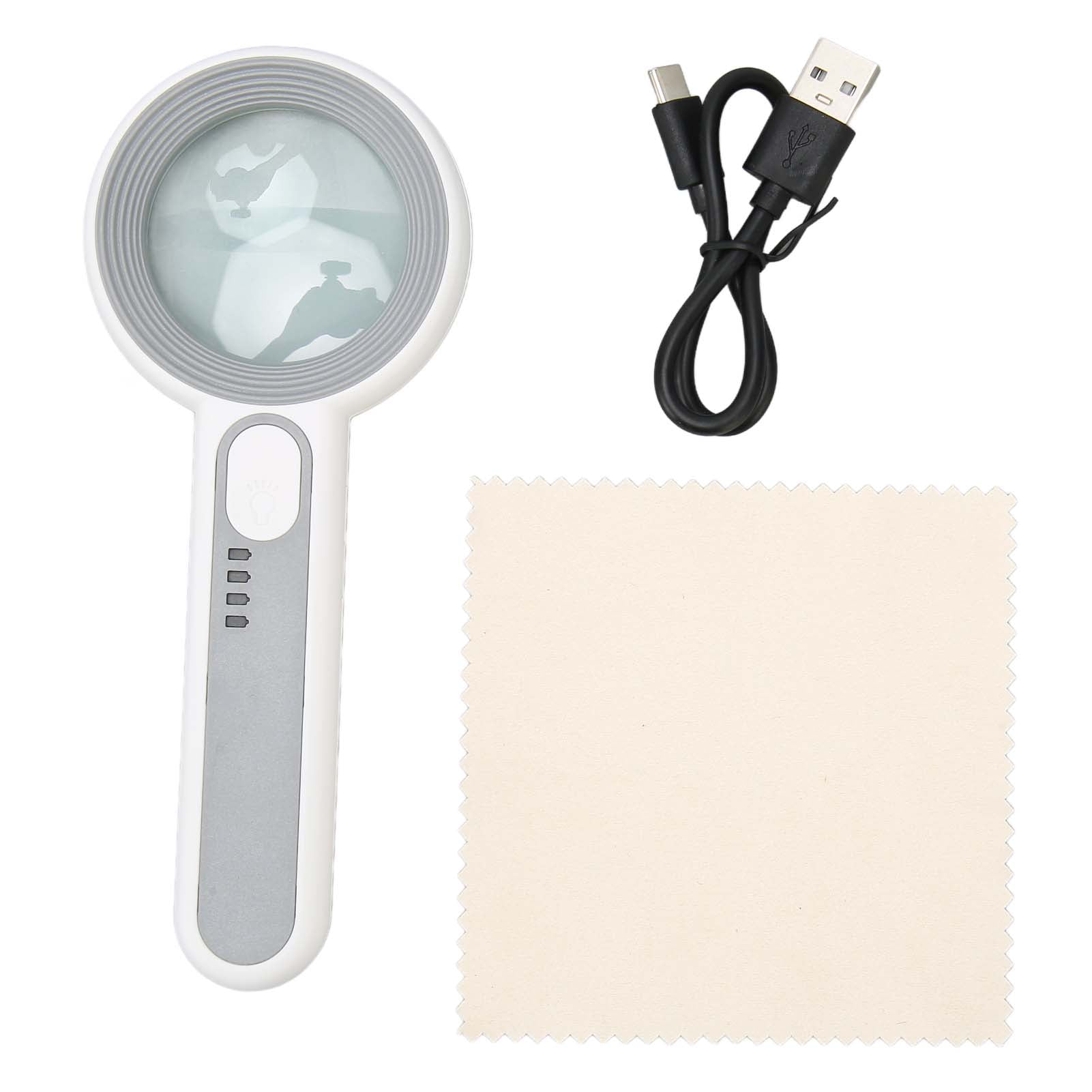 LED Lighted Magnifying Glass, 5X Handheld Magnifier with 3 Adjustable ...