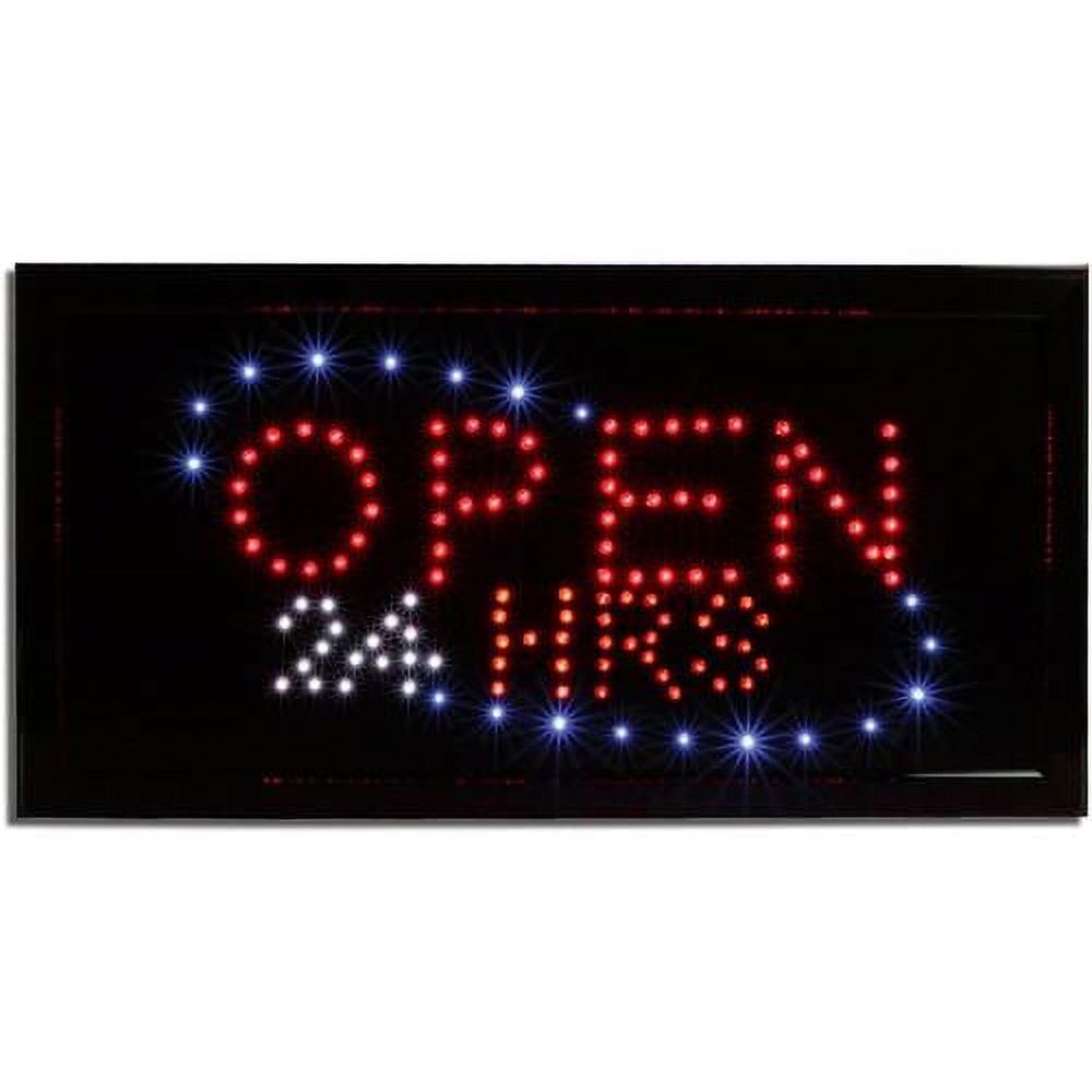 LED Lighted Open Sign Shows 24 Hours Open LED Lighted Long Lasting ...
