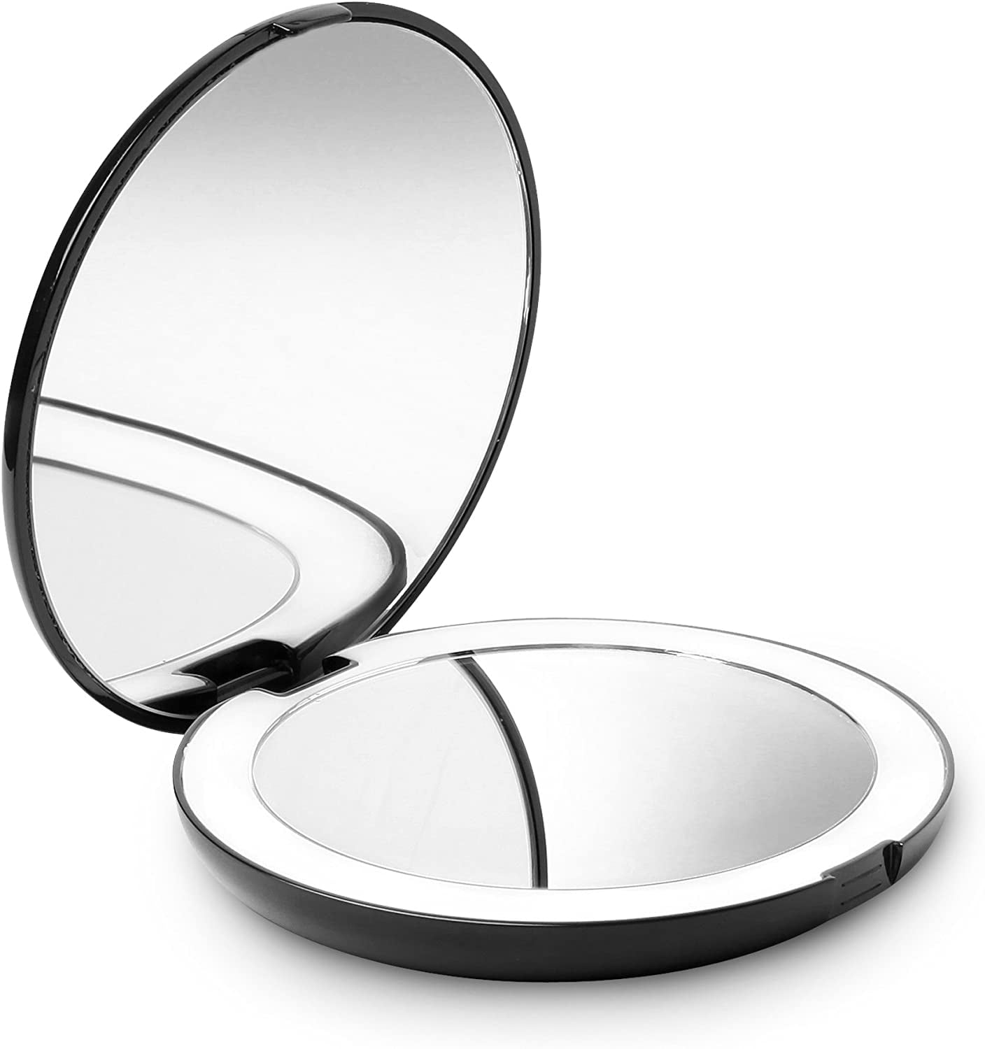LED Lighted Travel Makeup Mirror, 1x/10x Magnification - Daylight LED ...