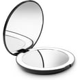 LED Lighted Travel Makeup Mirror, 1x/10x Magnification - Daylight LED ...